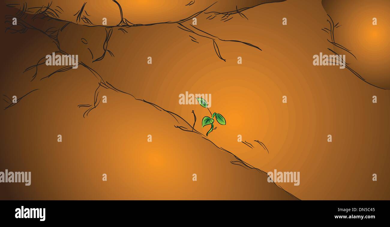 Seedling dry soil Stock Vector Images - Alamy