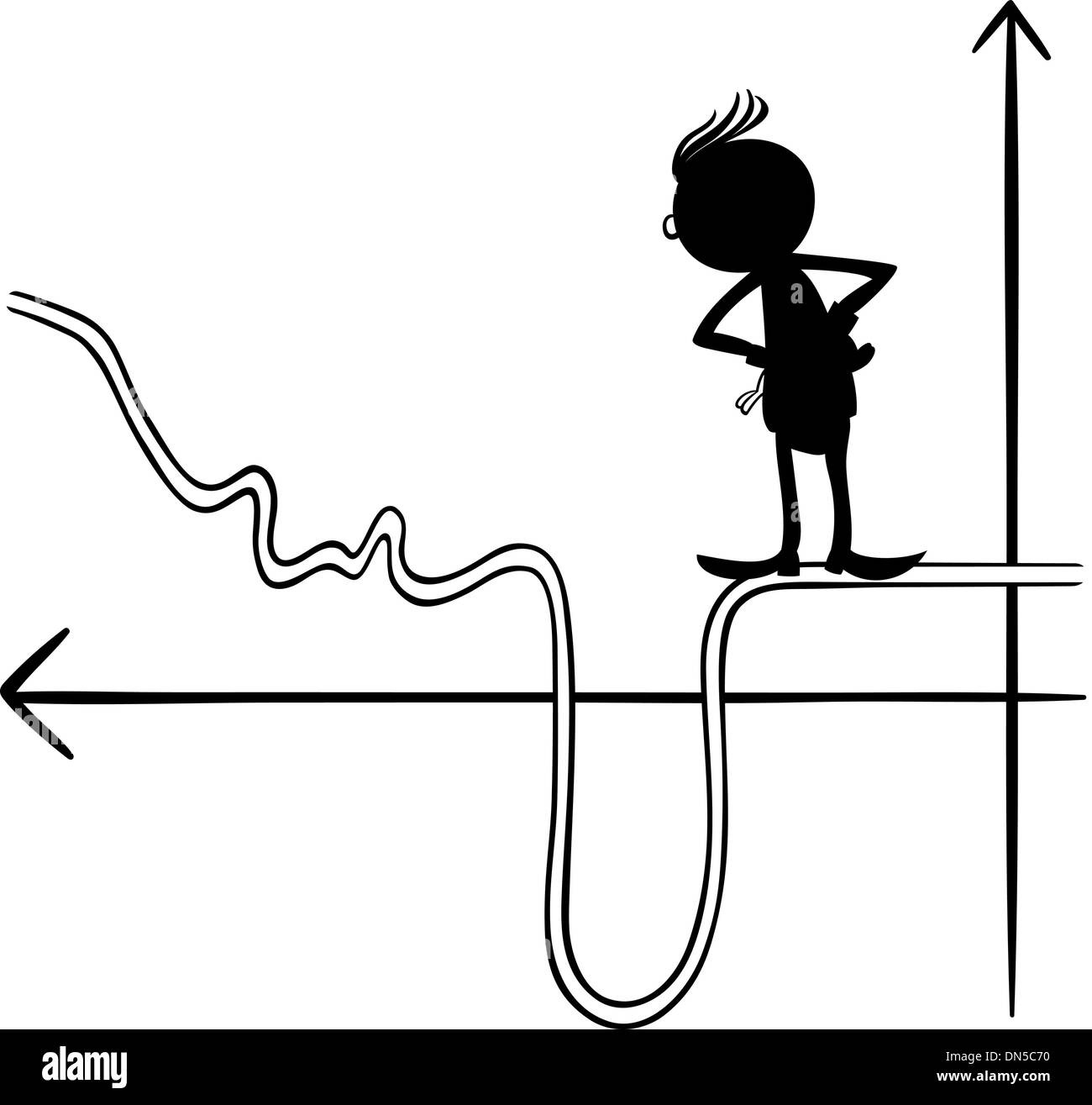 businessman on graph curve cartoon Stock Vector Image & Art - Alamy