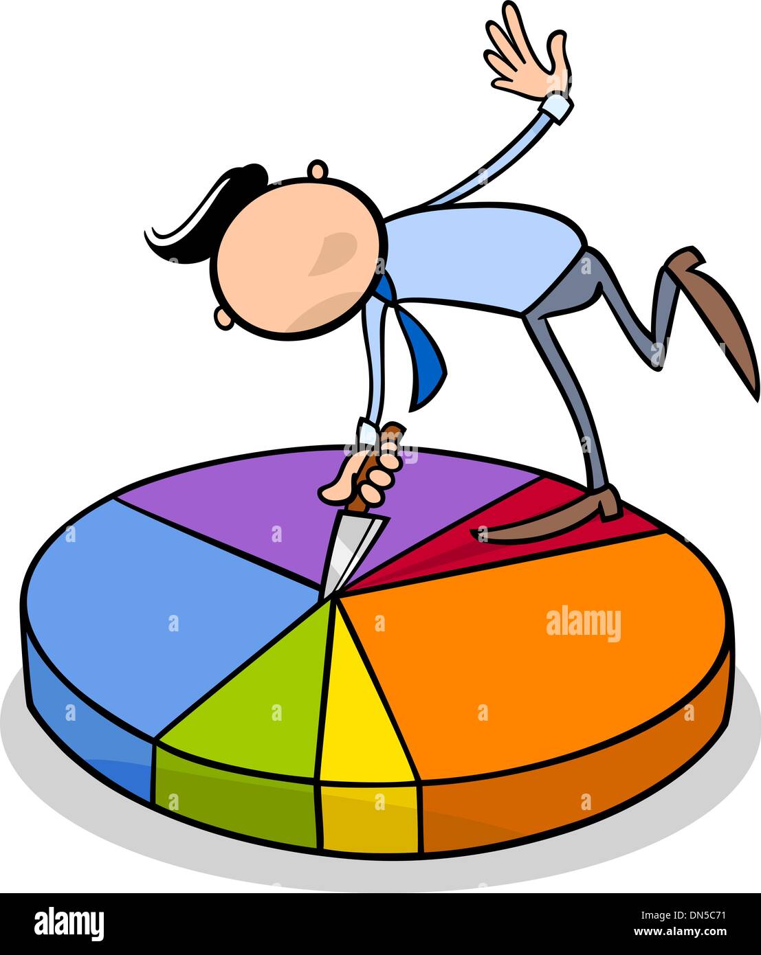 businessman on circle chart cartoon Stock Vector Image & Art - Alamy