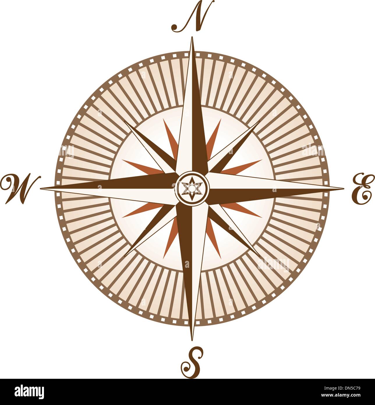 Vector Vintage Brown Compass Stock Vector Image And Art Alamy