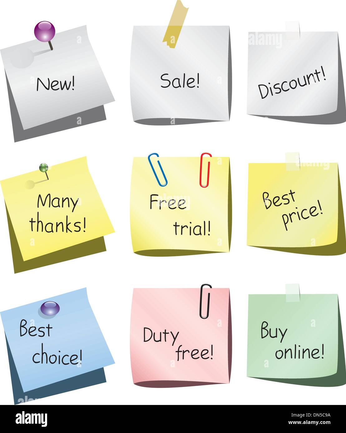 vector paper notes Stock Vector Image & Art - Alamy