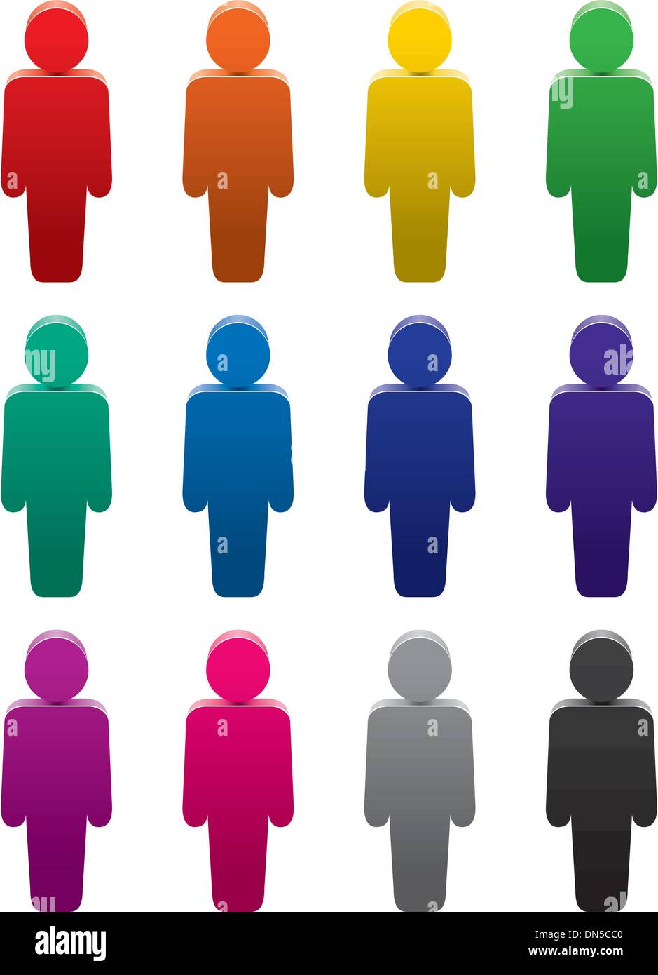 colorful symbols of people Stock Vector Image & Art - Alamy