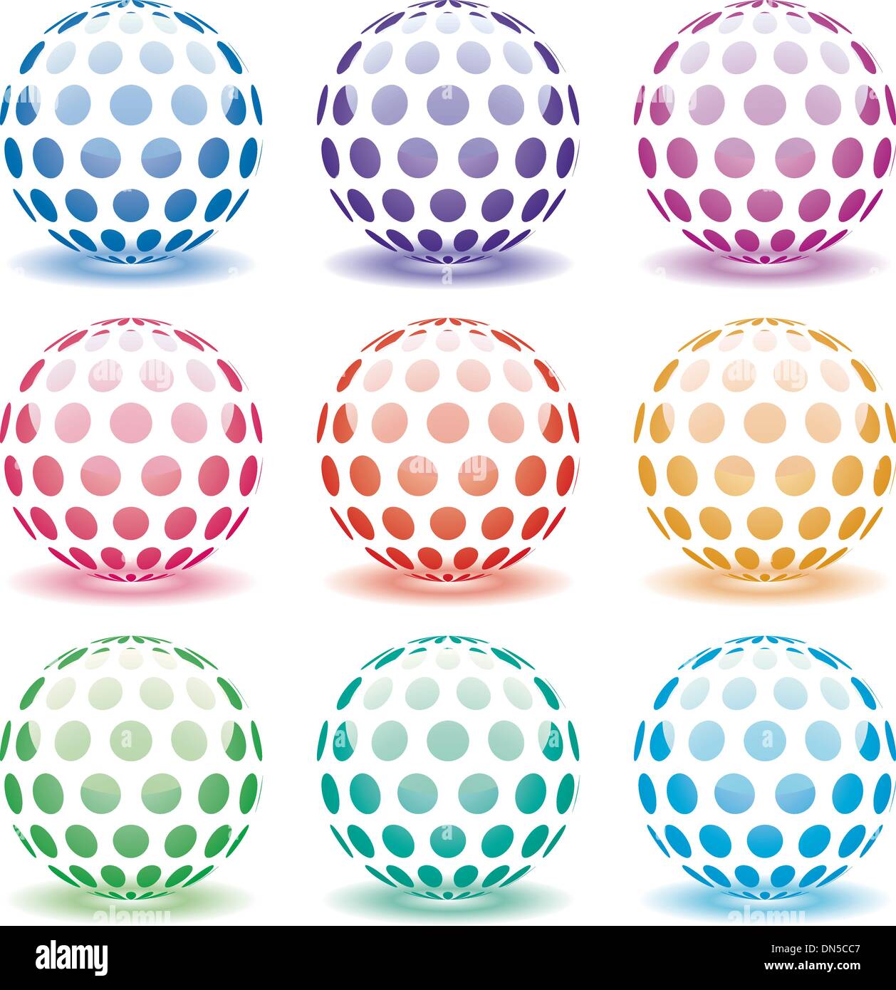 set of 3d shiny globes Stock Vector Image & Art - Alamy