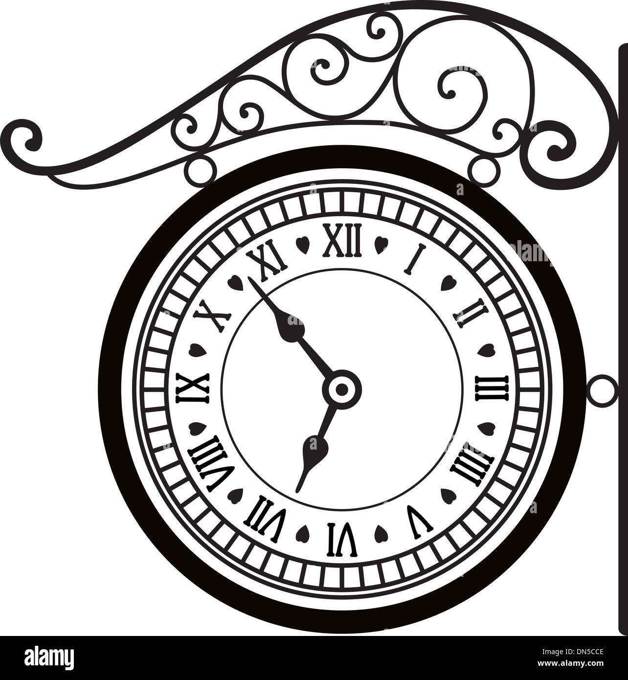 vector retro street clock Stock Vector Image & Art - Alamy