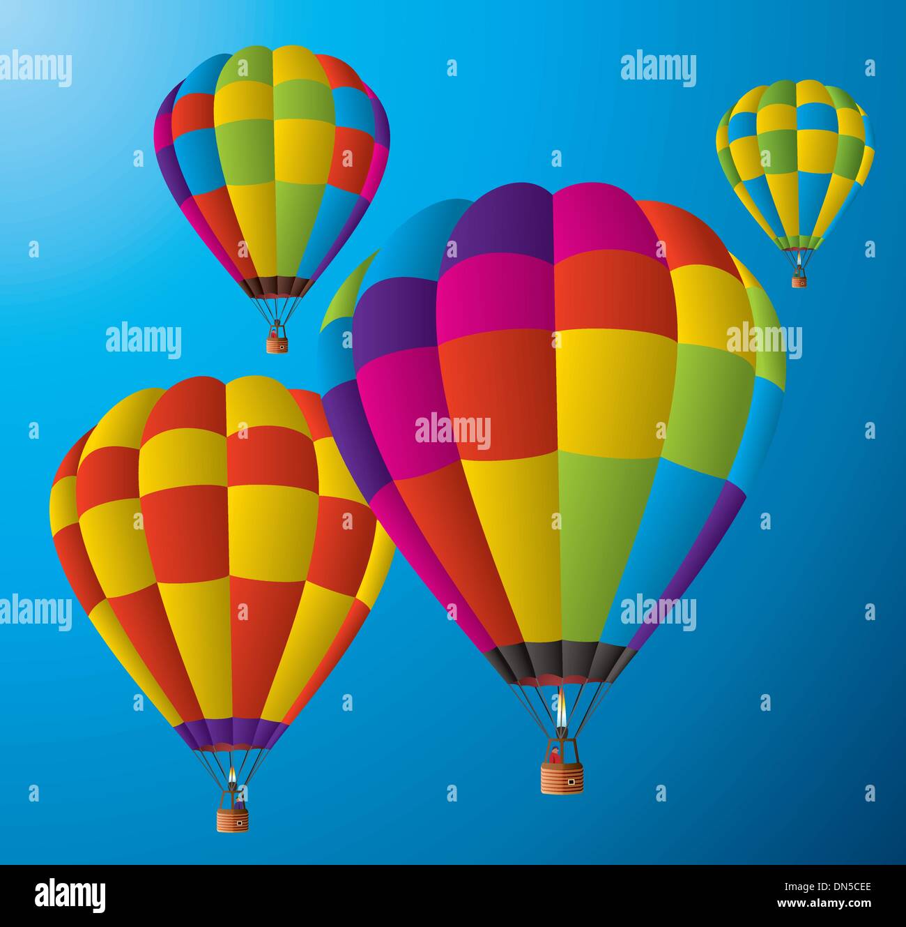 Yellow balloon in the sky Stock Vector Images - Alamy