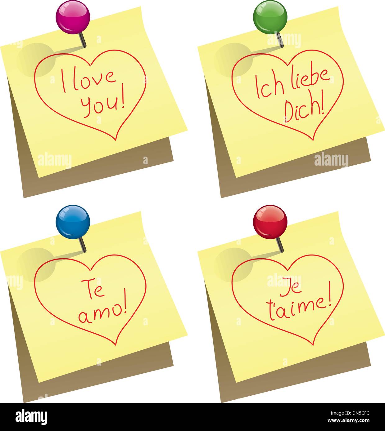 Pink sticky note words Stock Vector Images - Alamy