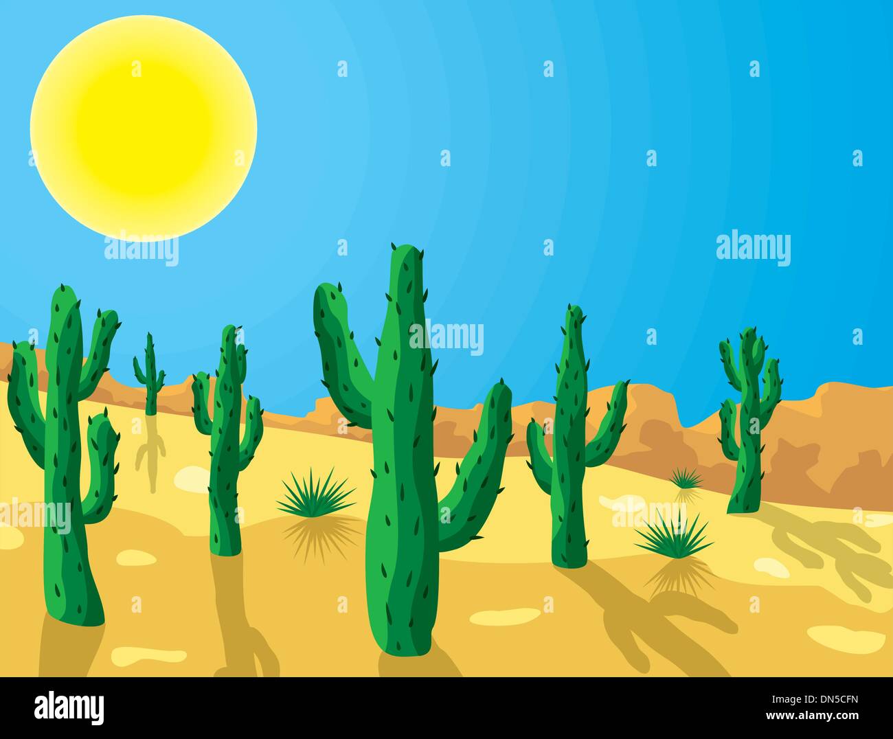 vector cactus in desert Stock Vector Image & Art - Alamy