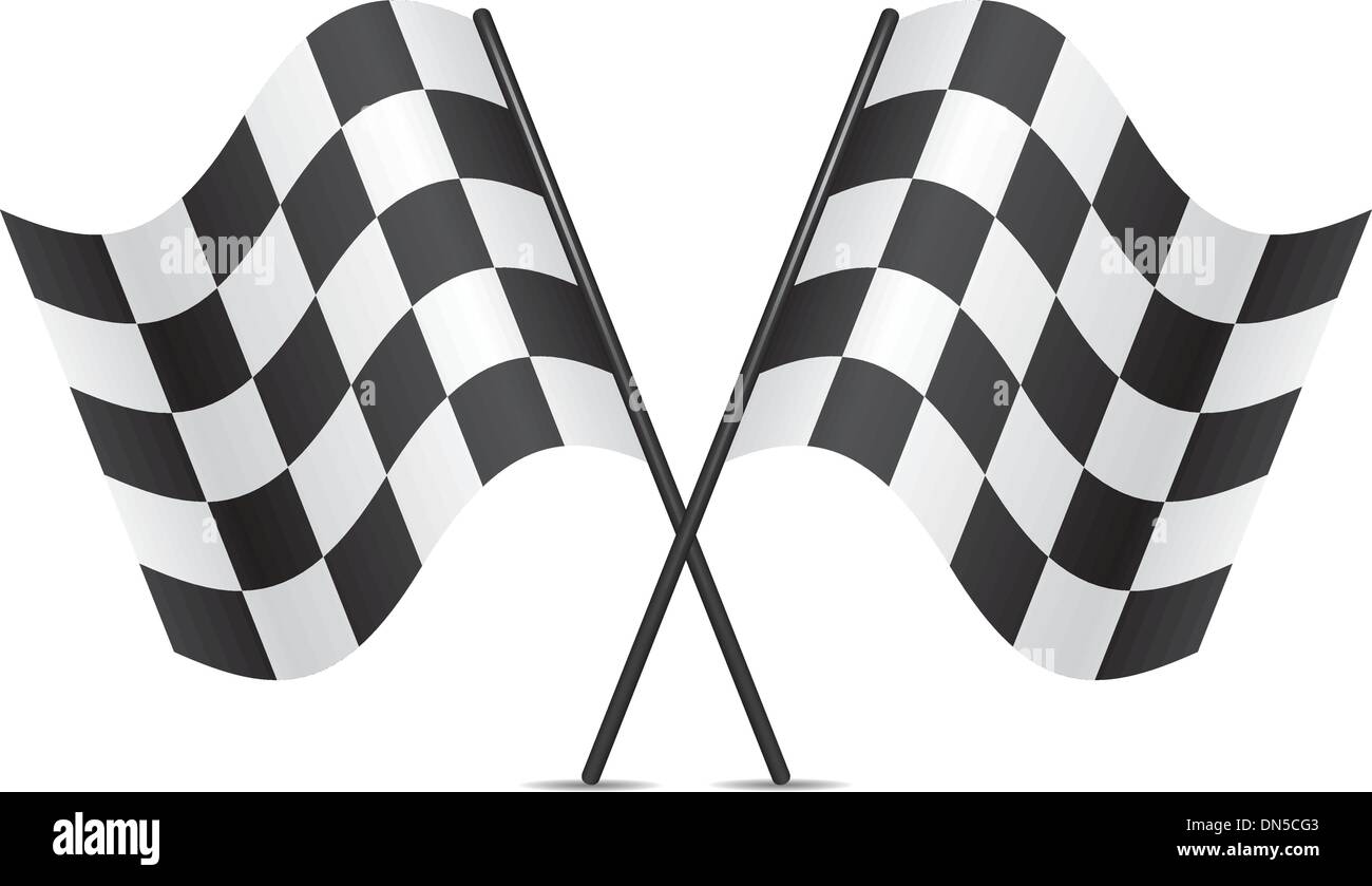 Checkered flags set Cut Out Stock Images & Pictures - Alamy