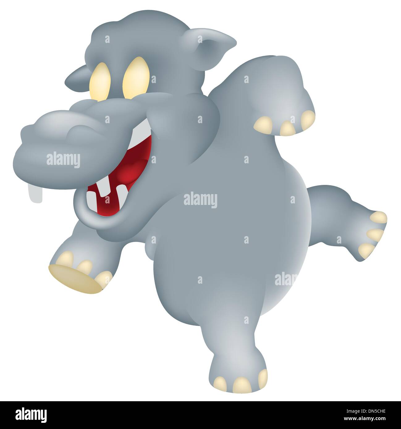 Happy cartoon hippo laughing smiling Stock Vector Images - Alamy