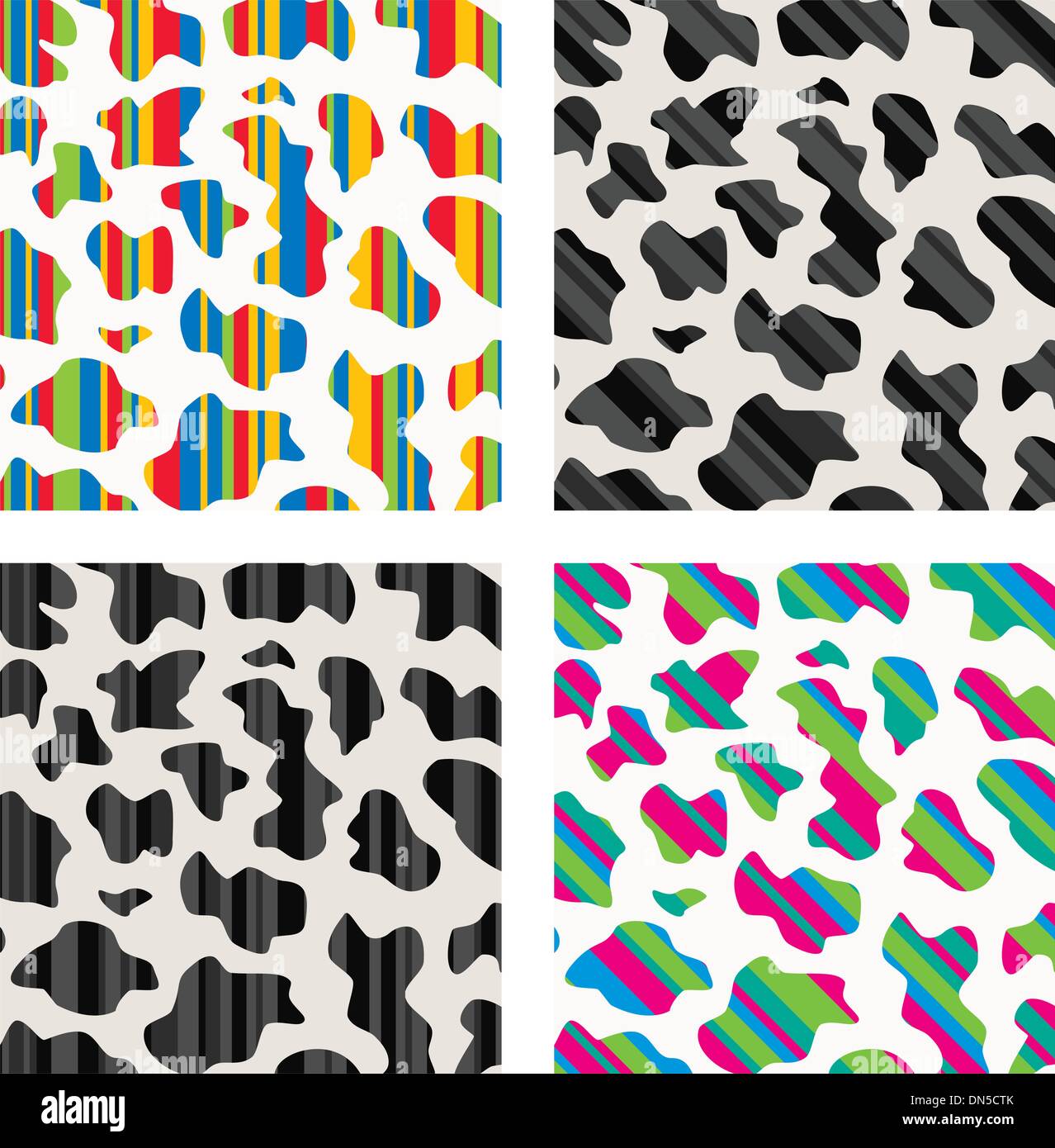 vector set of abstract colorful cow skin texture Stock Vector Image ...
