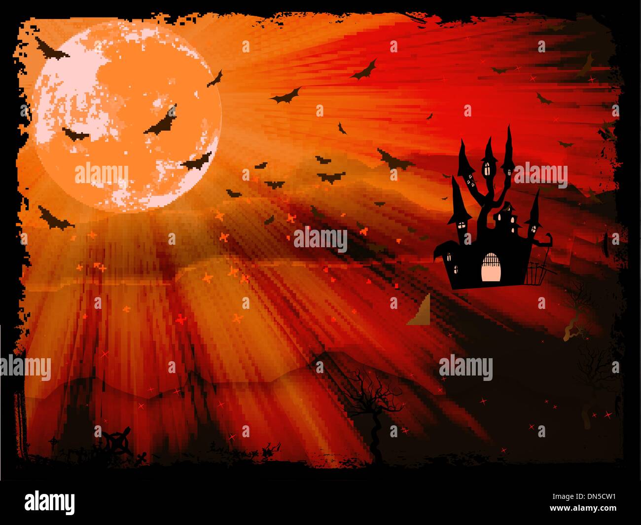 Halloween poster with zombie background. EPS 10 Stock Vector Image ...