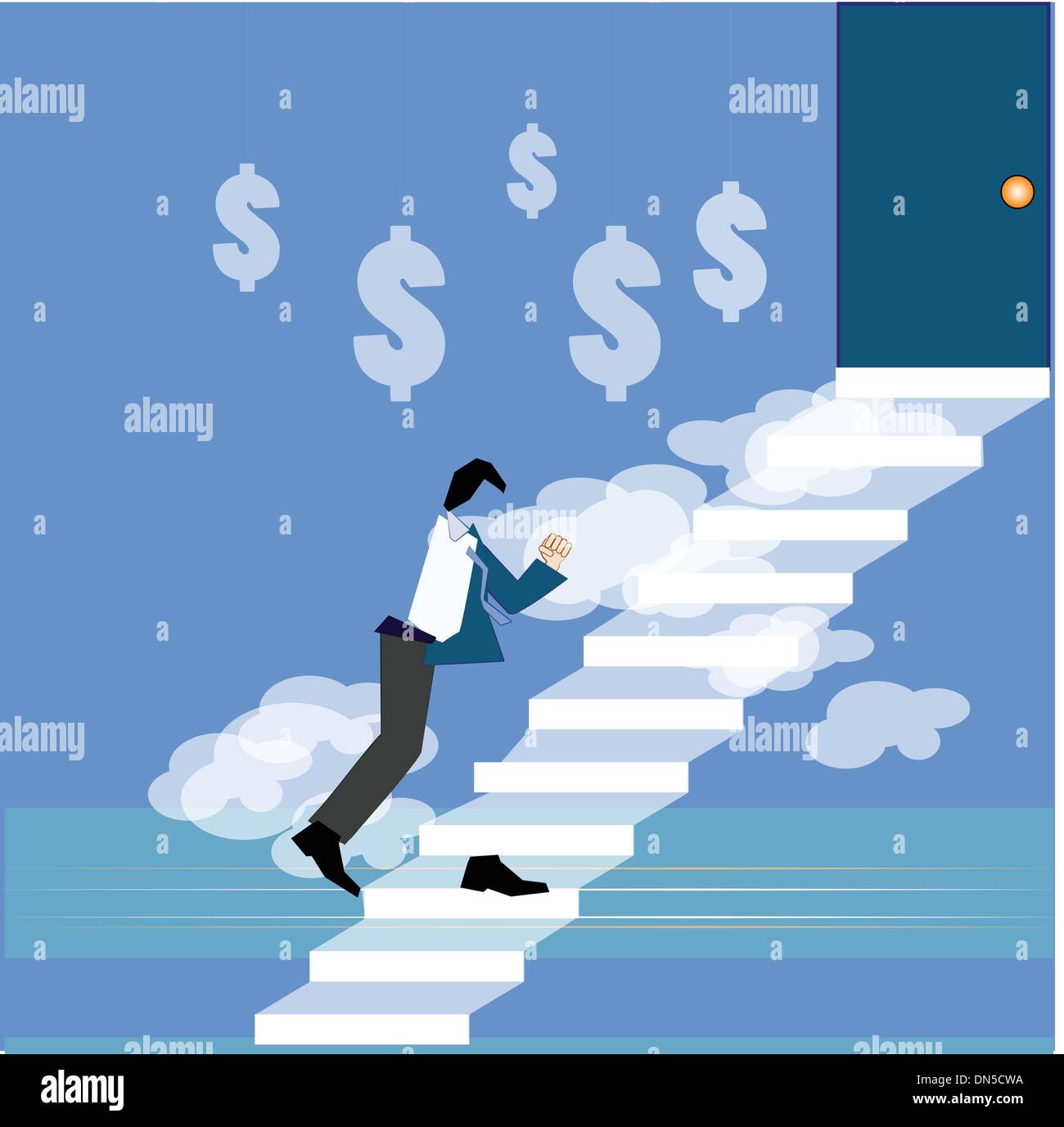Man going up stairs sky Stock Vector Images - Alamy