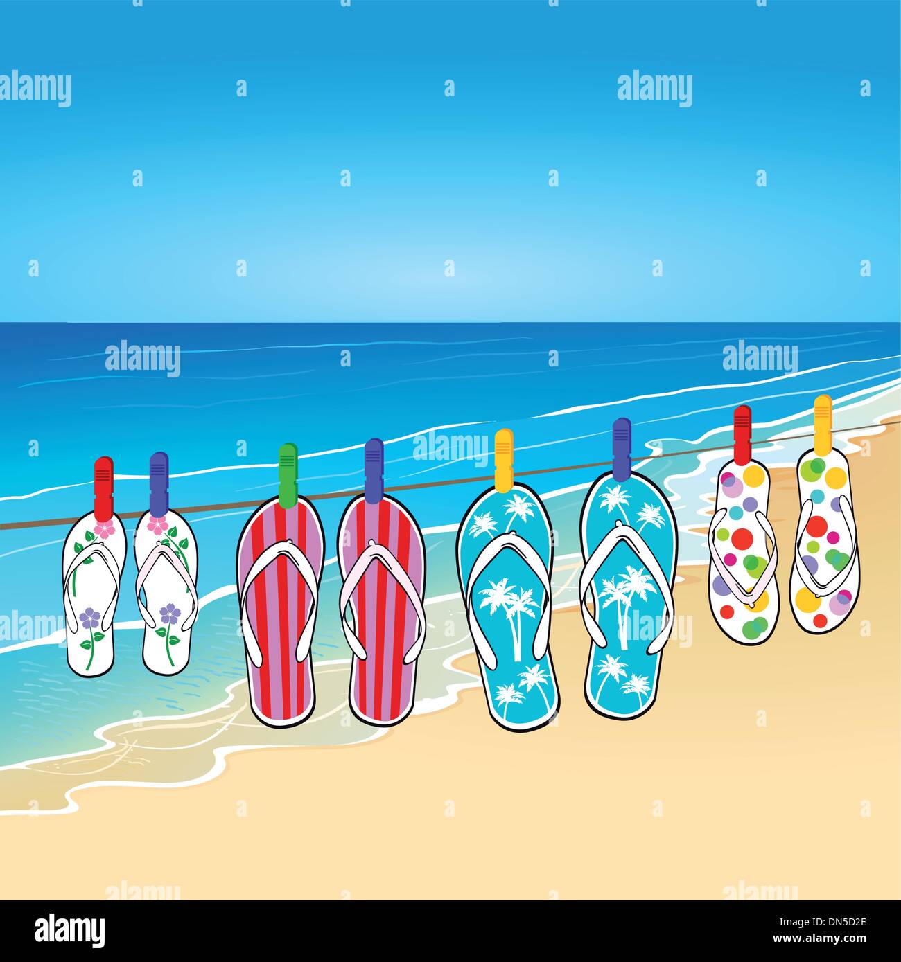 Tropical flip flops on Stock Vector Images - Alamy