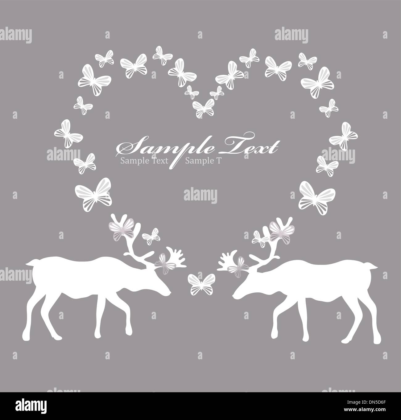 Card with reindeer in love Stock Vector Image & Art - Alamy