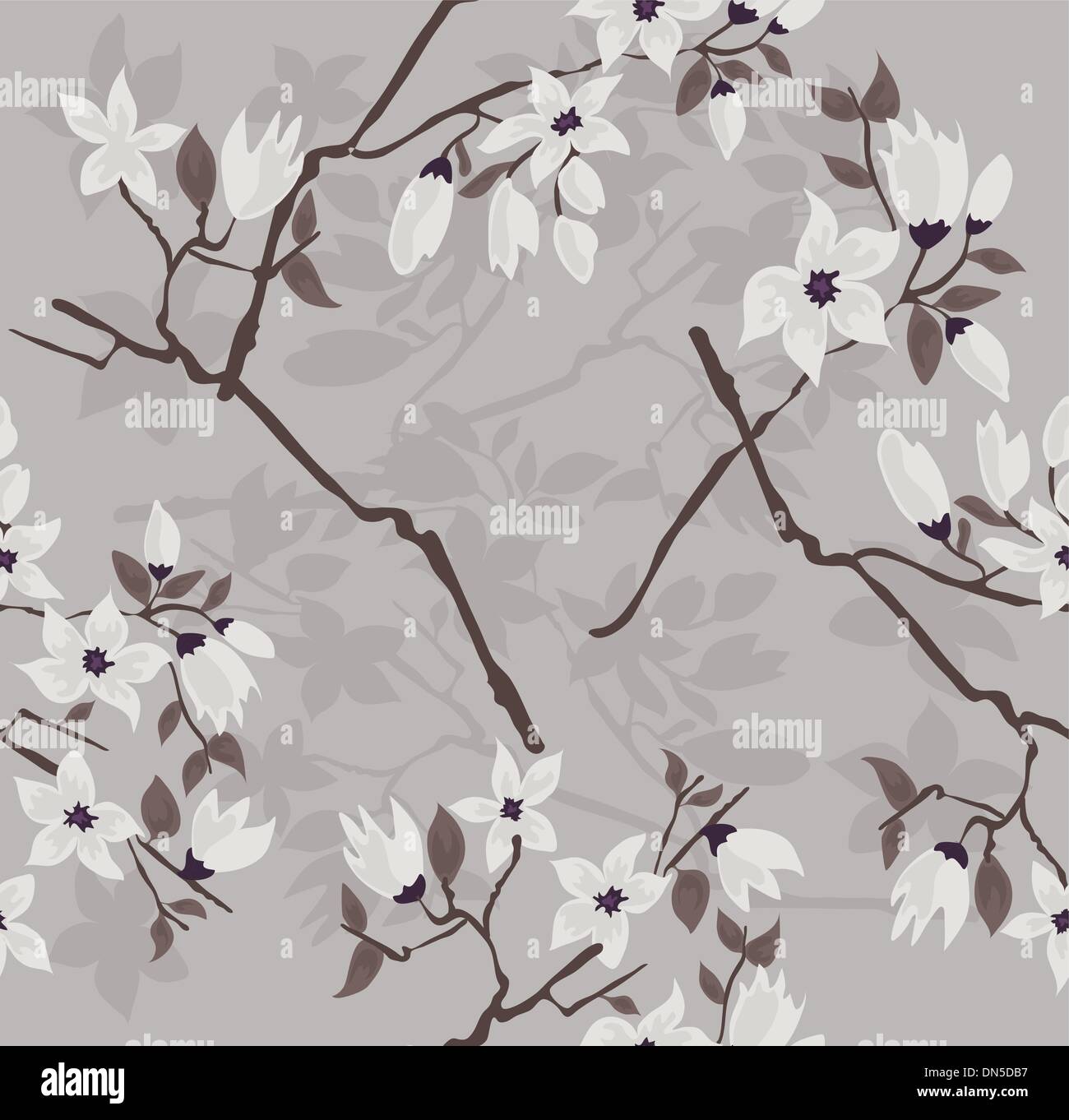 Seamless cherry blossom flowers pattern. Floral background Stock Vector ...