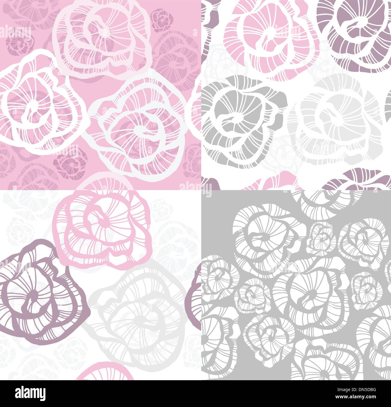 Set pink rose Stock Vector Images - Alamy