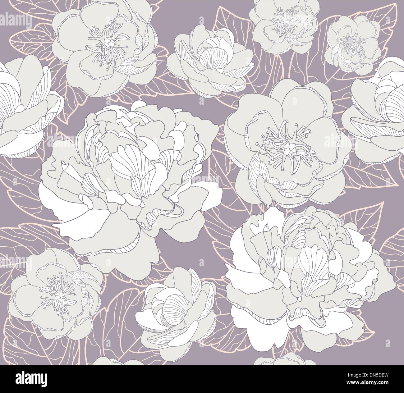 Seamless peonies pattern hi-res stock photography and images - Alamy