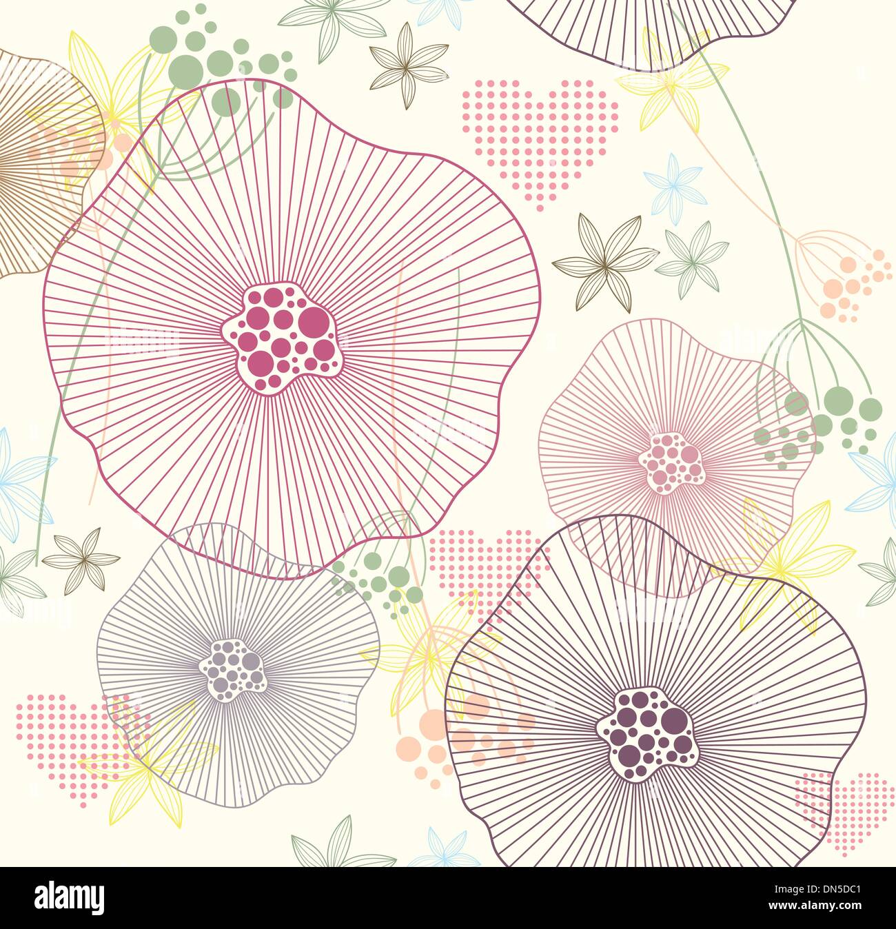 Cute flowers pattern hi-res stock photography and images - Alamy