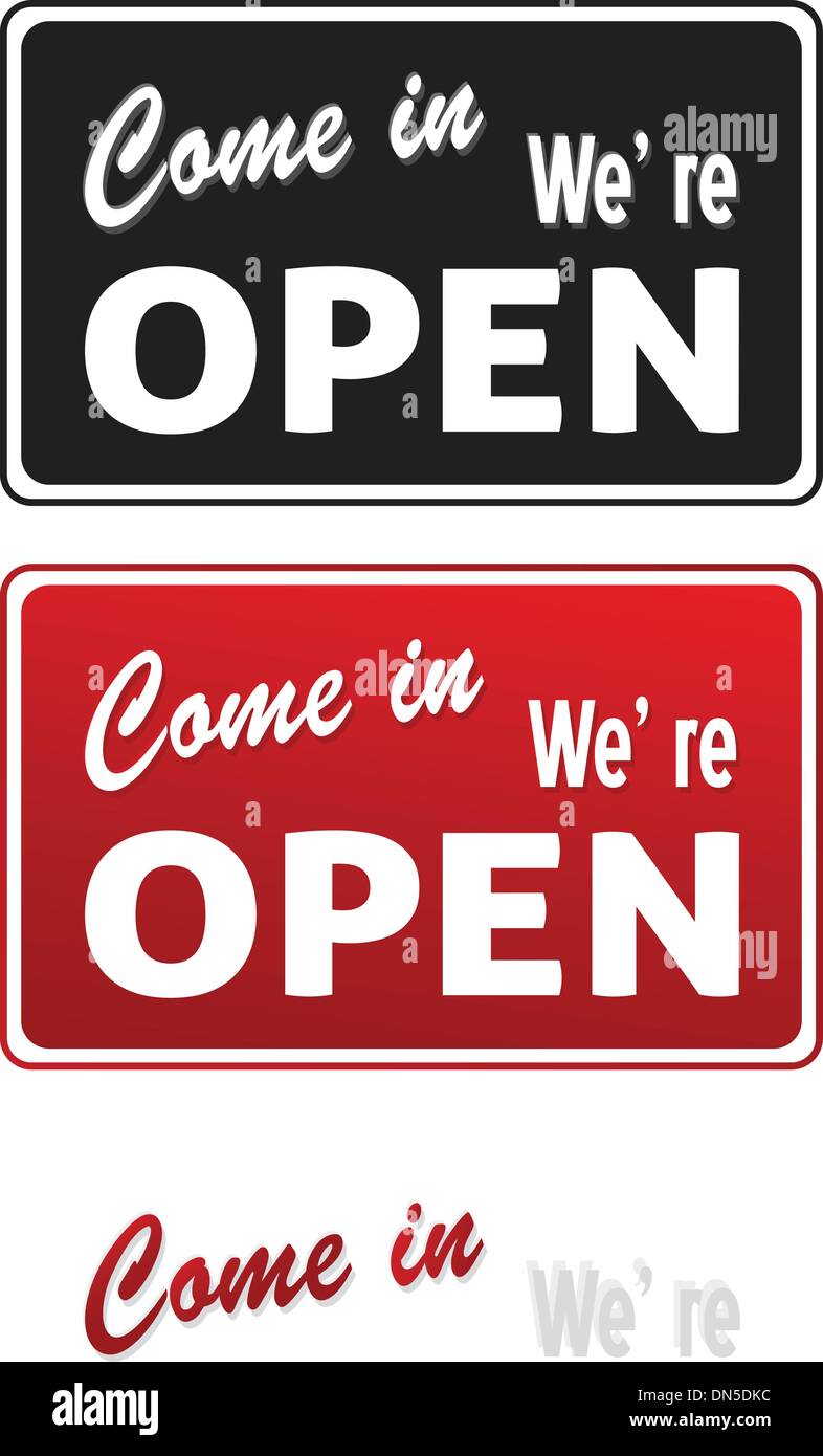 Set of Open signs isolated on white Stock Vector Image & Art - Alamy