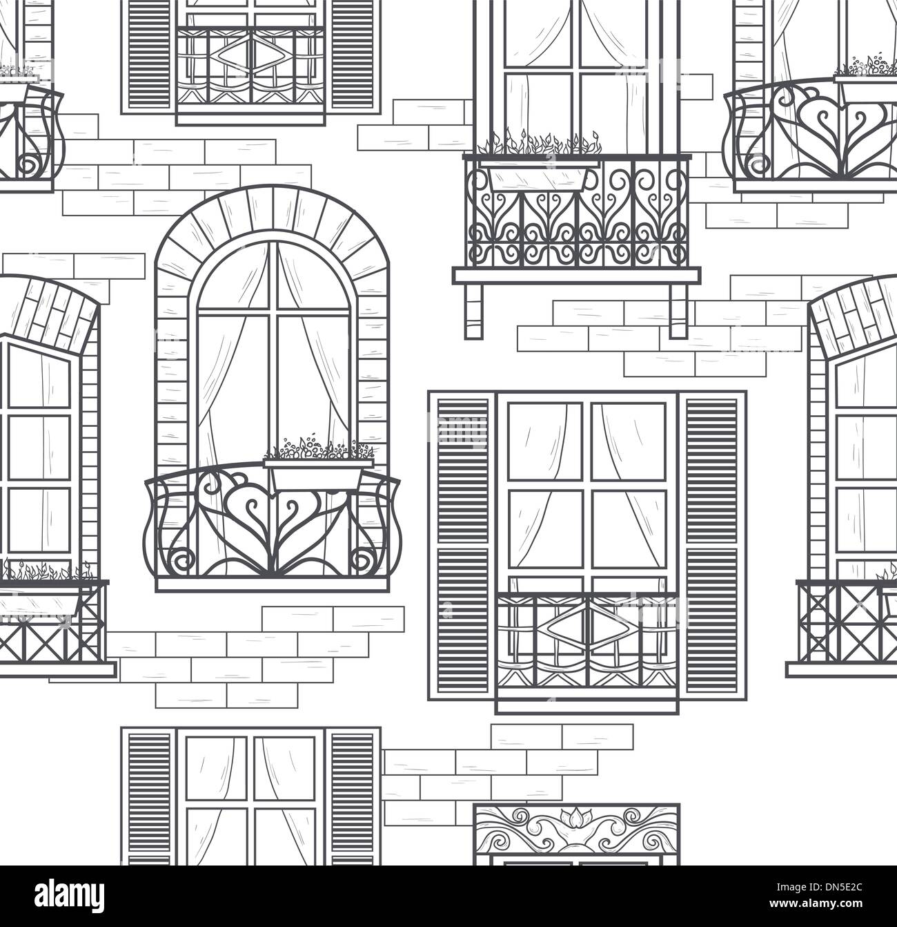 Paris window balcony Stock Vector Images - Alamy