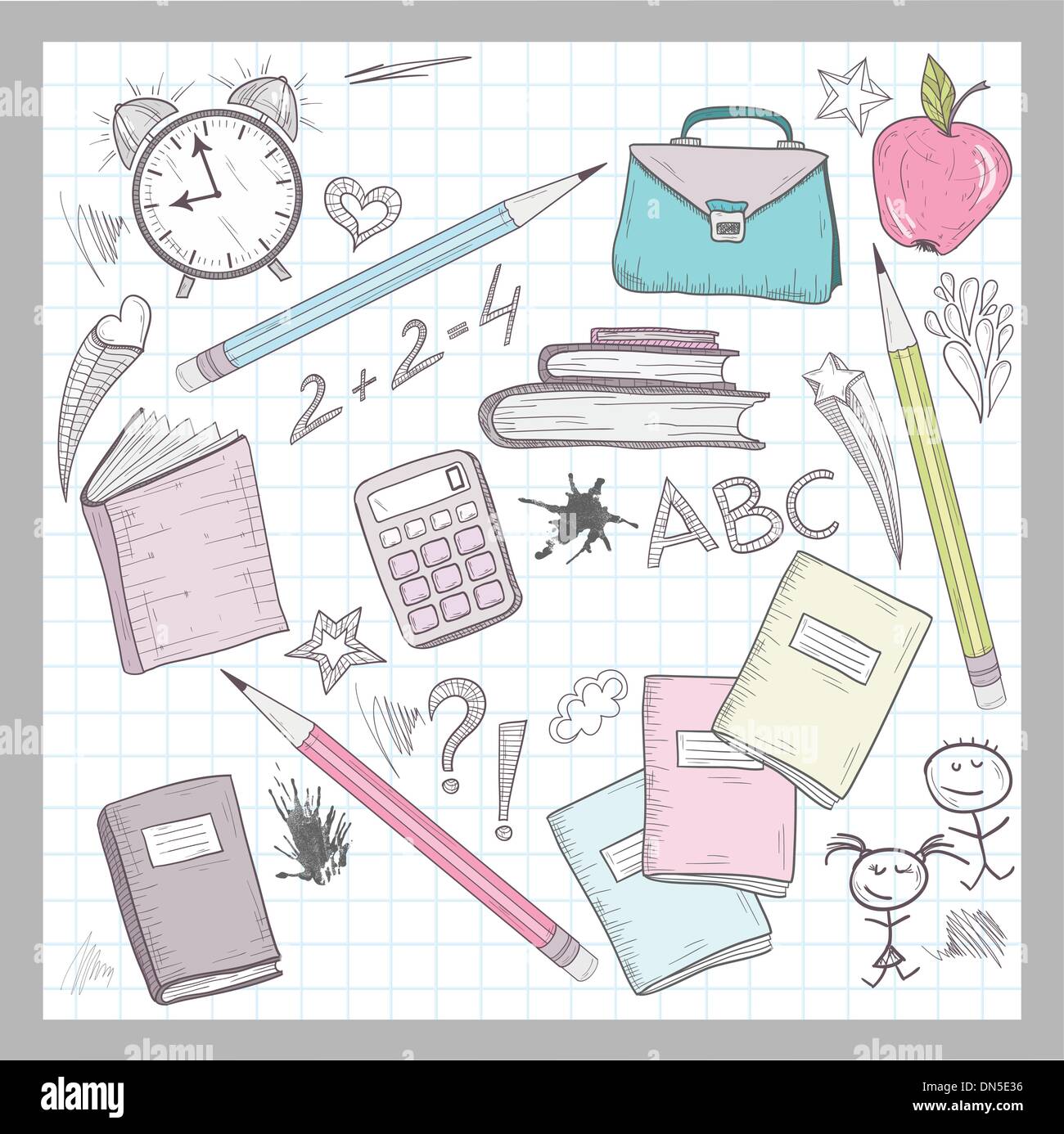 Primary school supplies on Stock Vector Images - Alamy