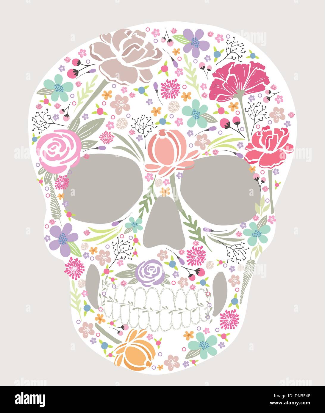 Skull mexican flowers Stock Vector Images - Alamy
