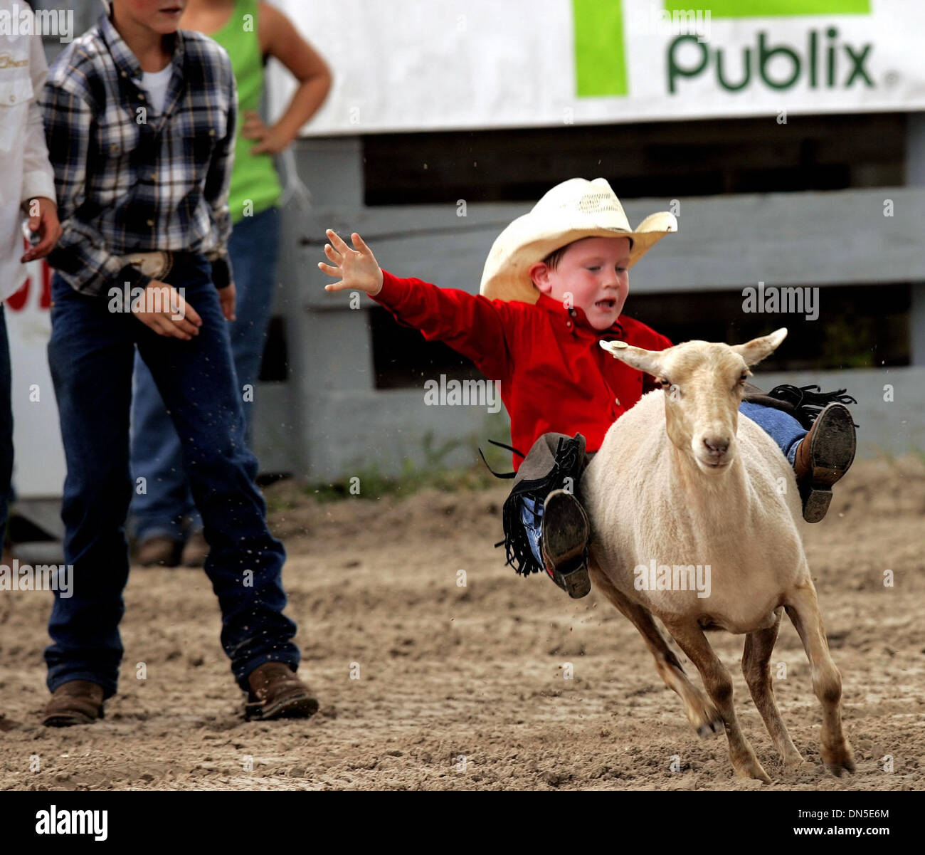 Sep 02, 2006; Okeechobee, FL, USA; Mutton Bustin' competitor Kaleb ...
