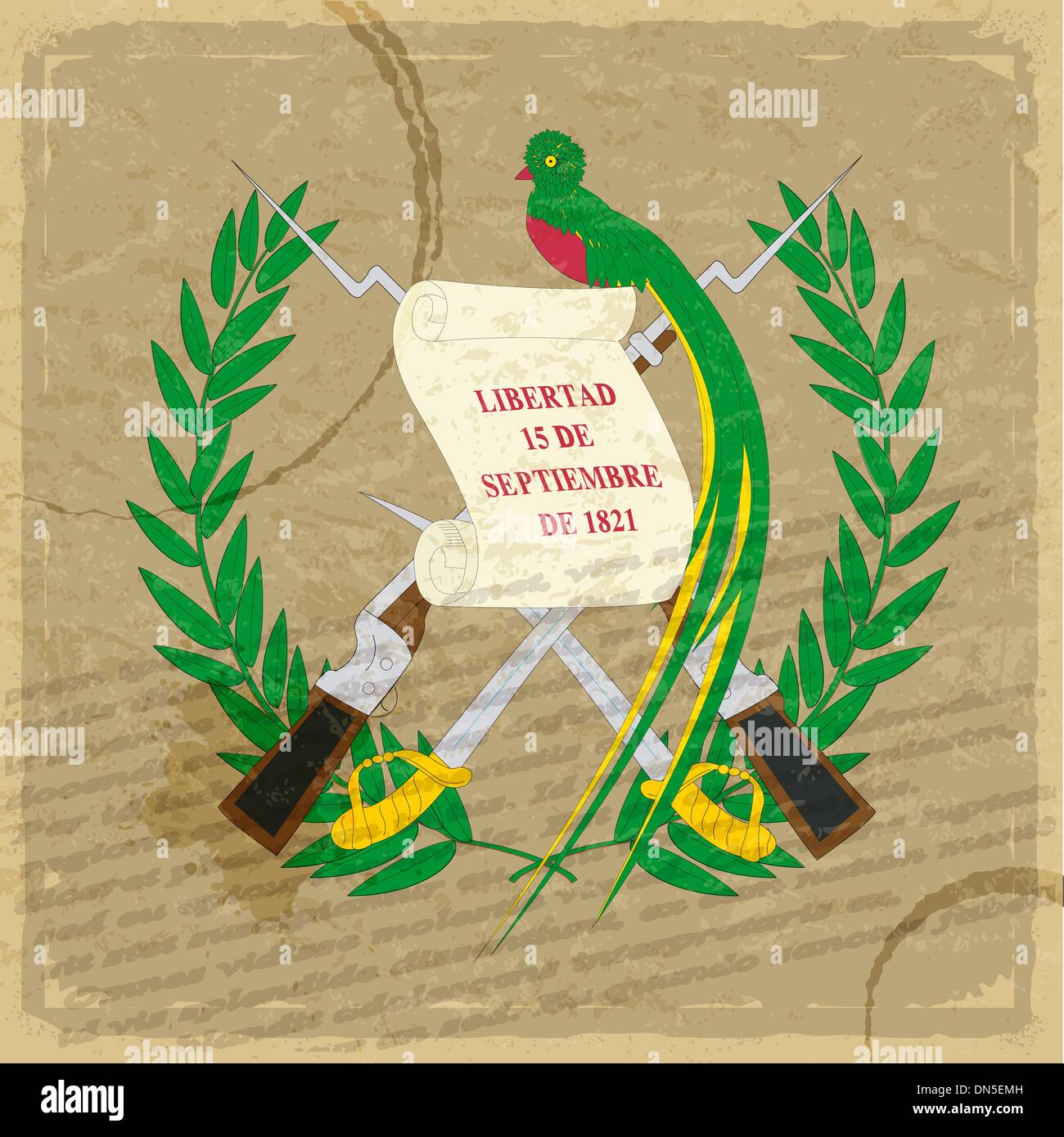 Dominican coat of arms on an old sheet of paper Stock Vector Image ...