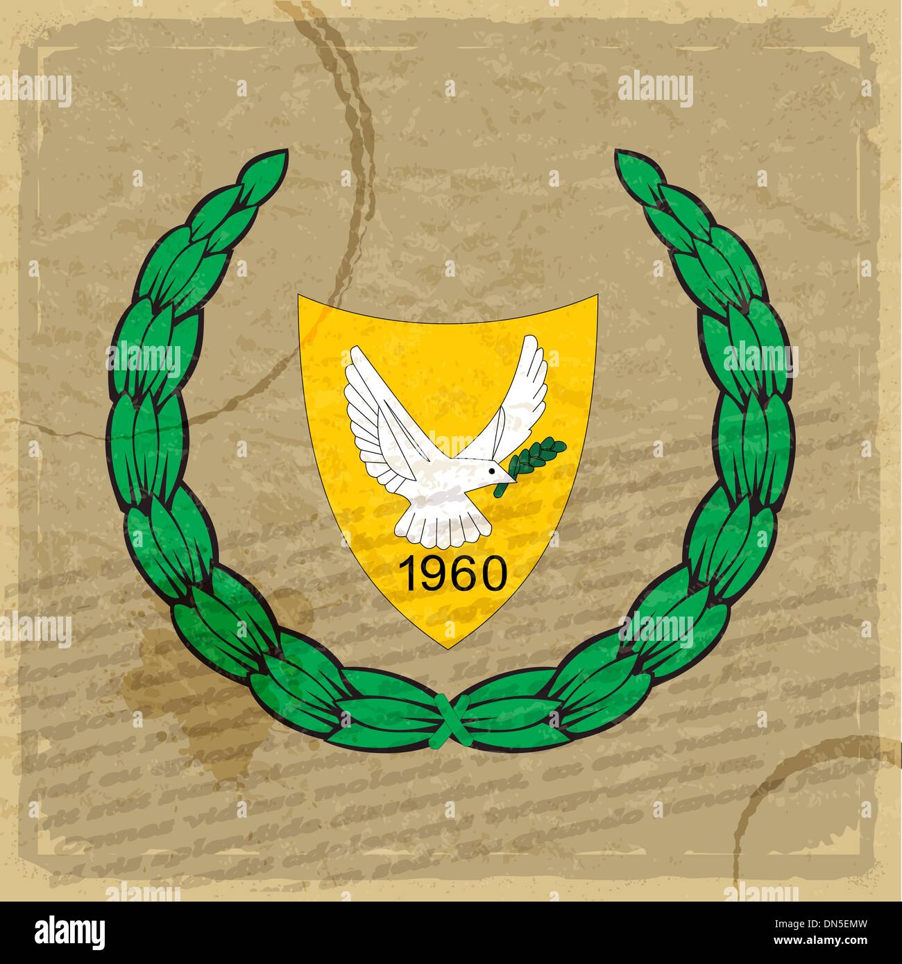Cypriot coat of arms on an old sheet of paper Stock Vector Image & Art ...