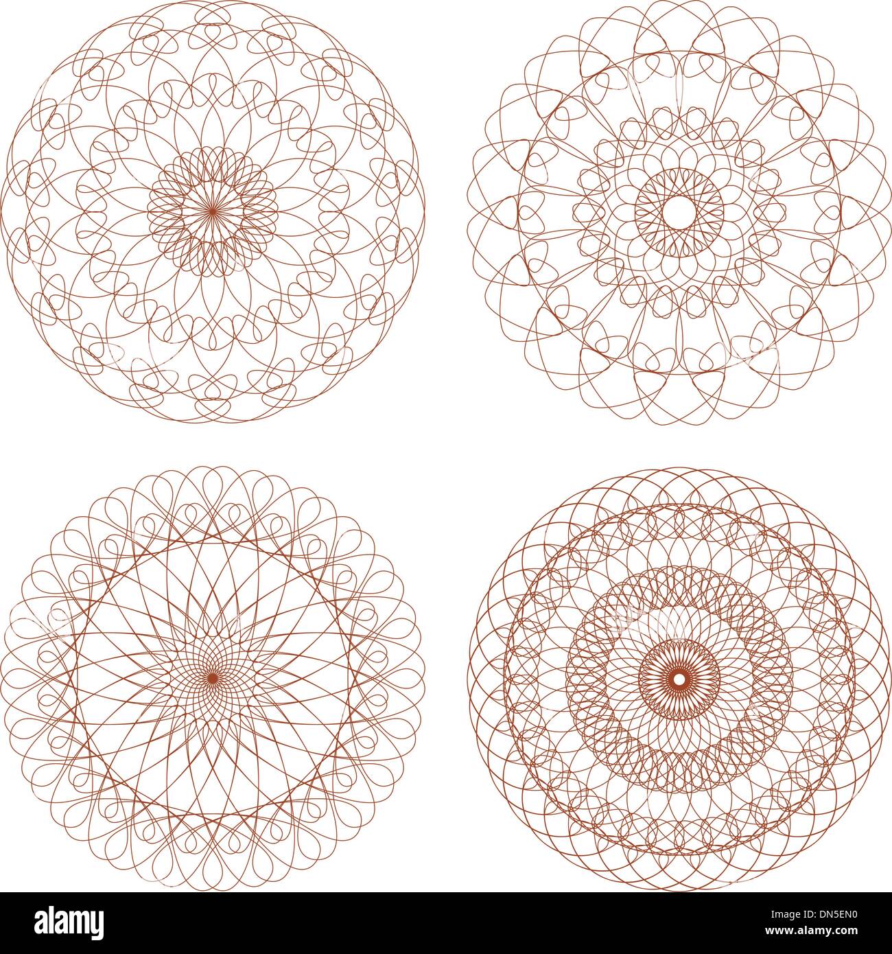 Set of Red Vector Guilloche Rosettes Stock Vector Image & Art - Alamy