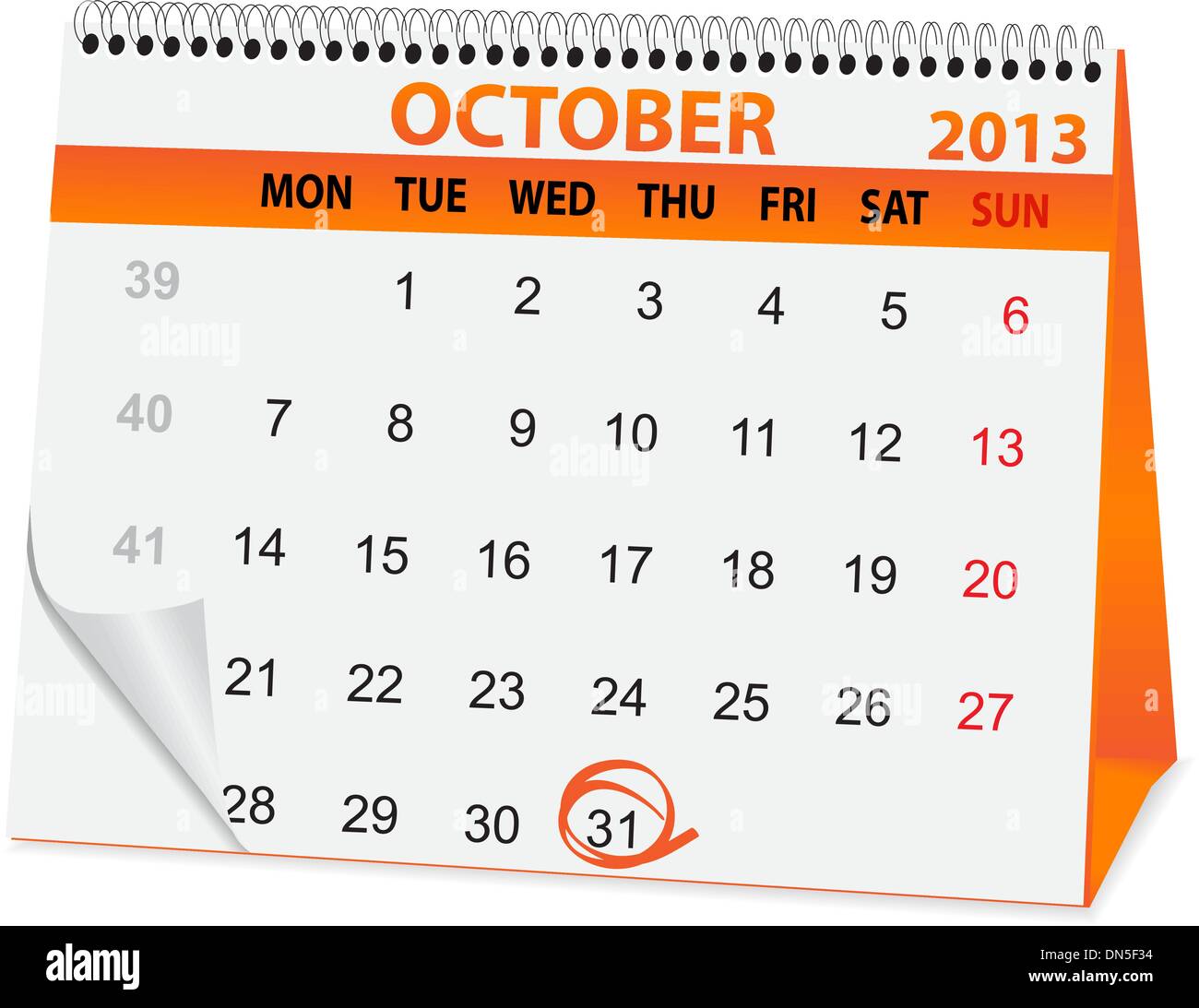31 october calendar Stock Vector Images - Alamy