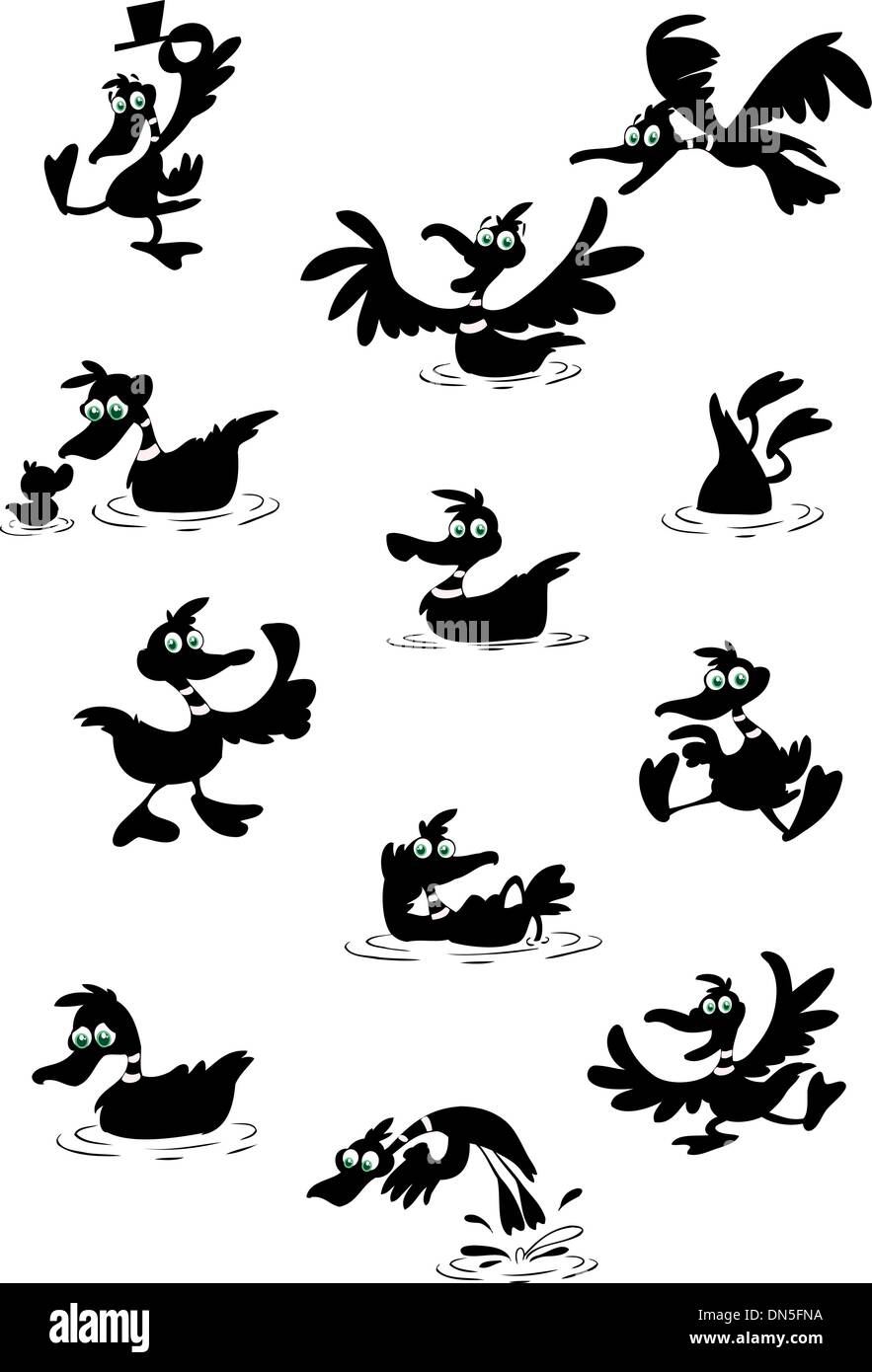 Duck flying side view Stock Vector Images - Alamy