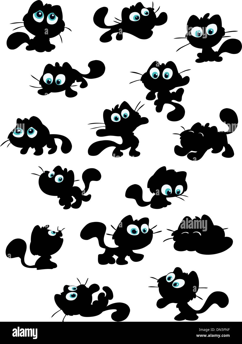 Cute cat abstract hand Stock Vector Images - Alamy