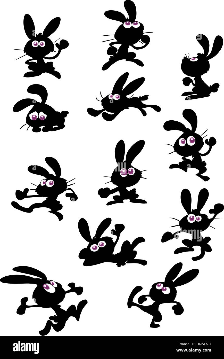 Jumping bunny outline hi-res stock photography and images - Alamy