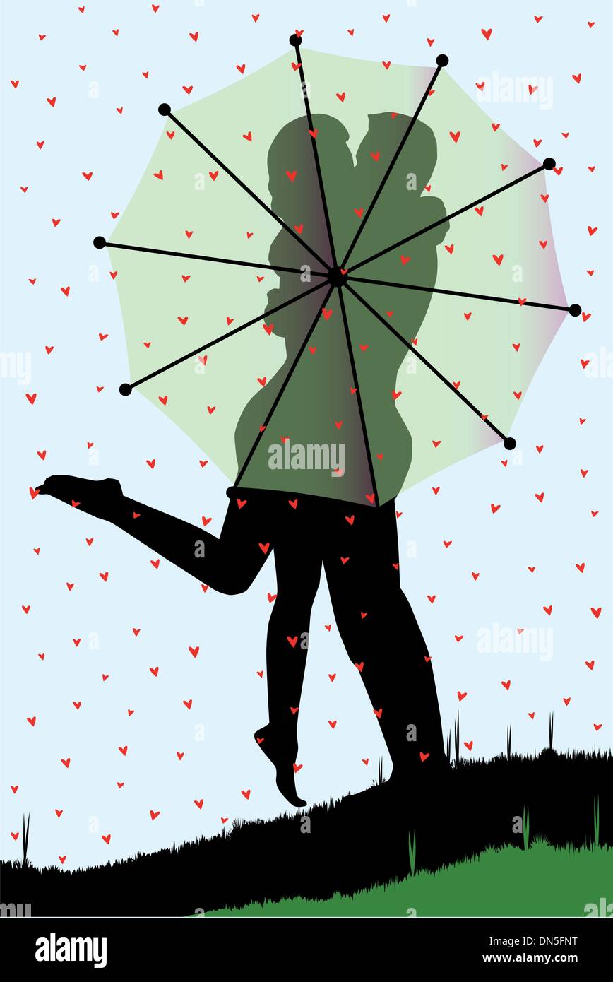 Rain kiss Stock Vector Images - Alamy