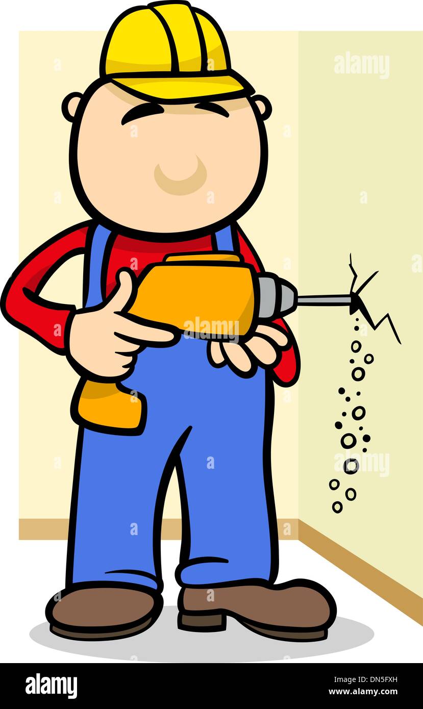 Drill cartoon illustration hi-res stock photography and images - Alamy
