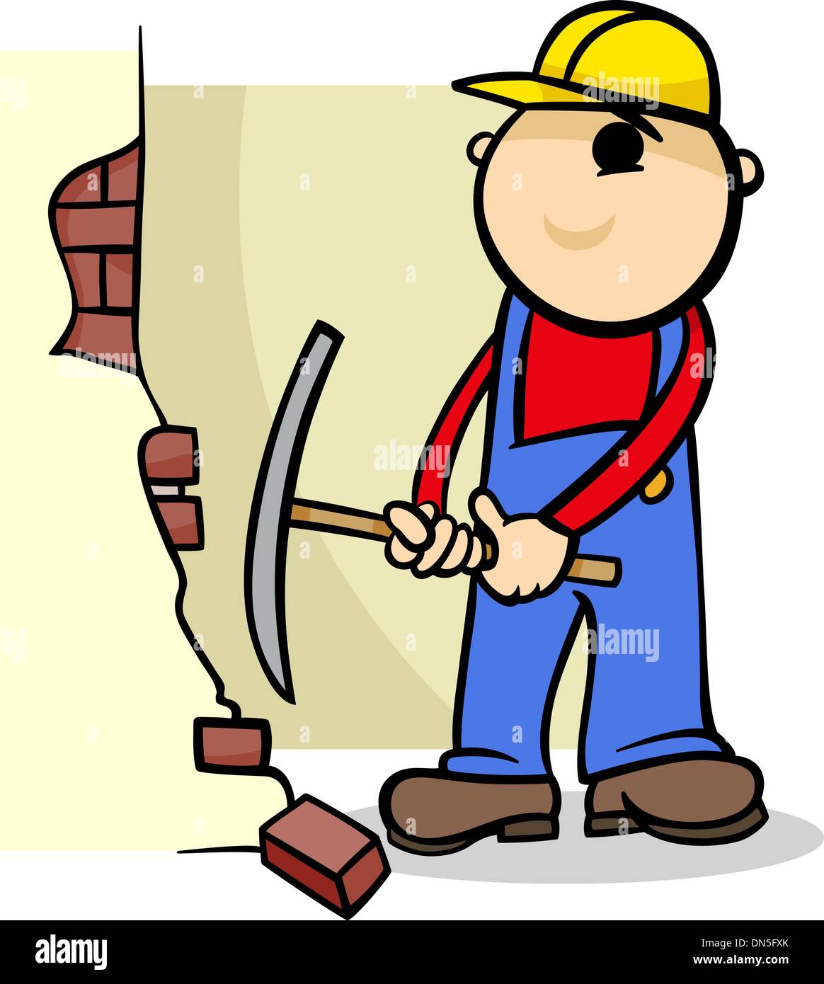 worker with pick cartoon illustration Stock Vector Image & Art - Alamy