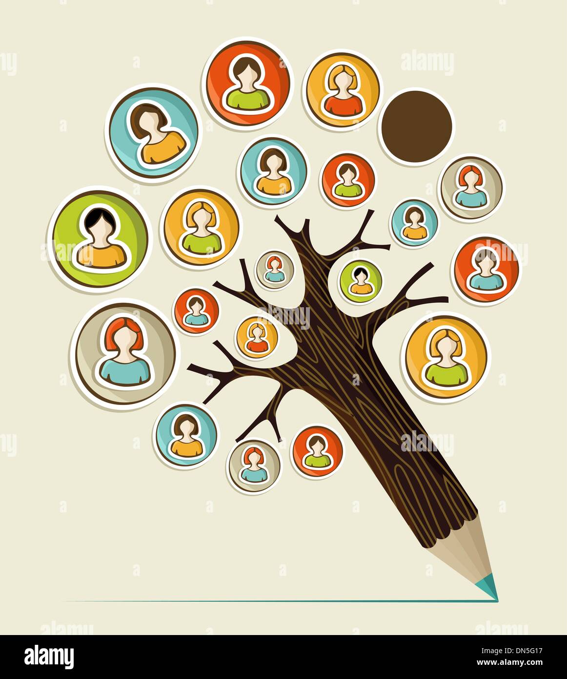 Diversity social people pencil tree Stock Vector Image & Art - Alamy