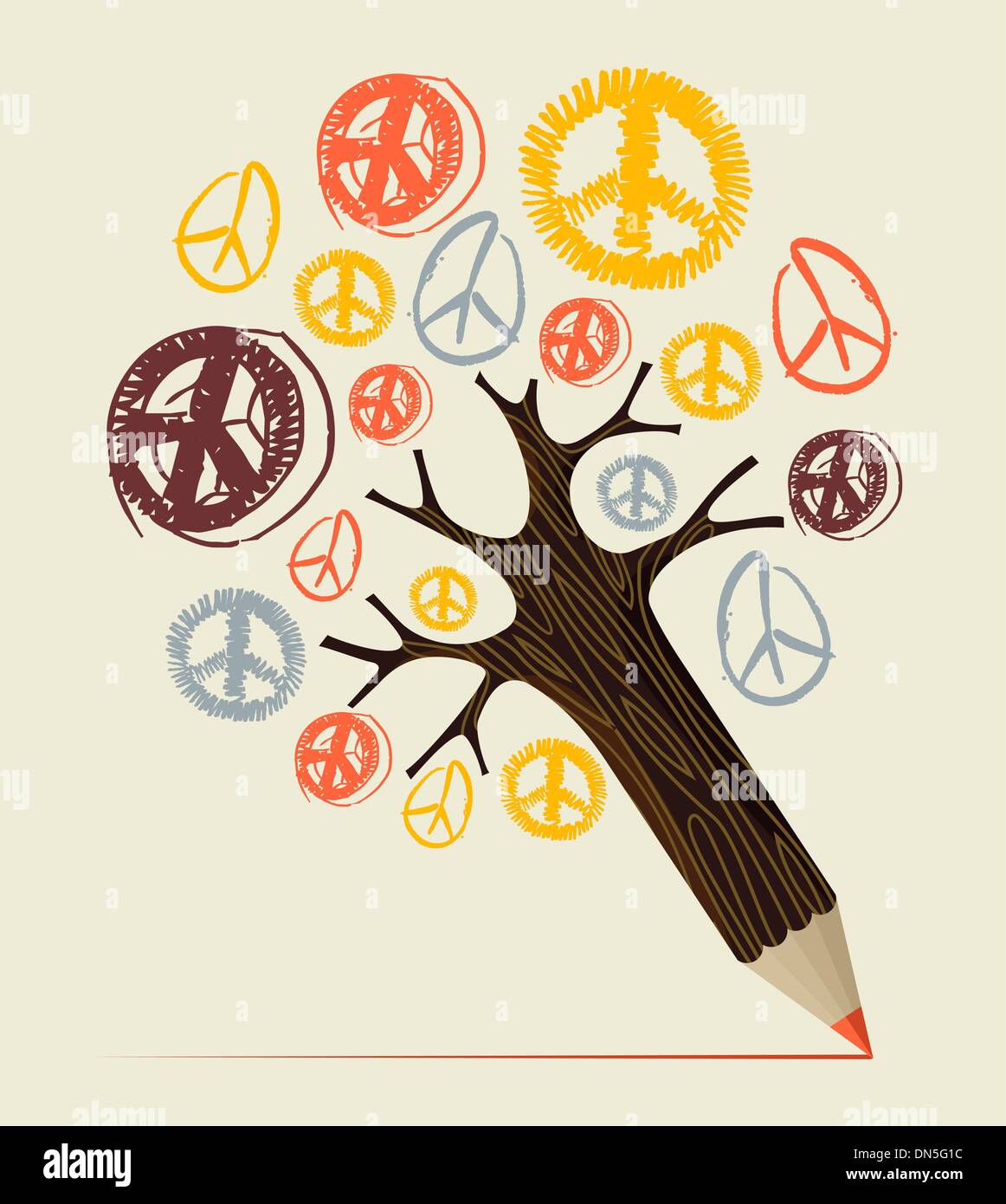 Peace icon tree pencil concept Stock Vector Image & Art - Alamy