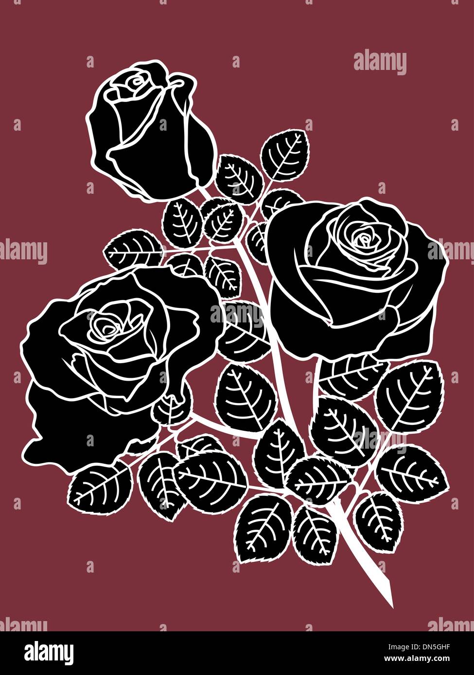 Black rose on dark Stock Vector Images - Alamy