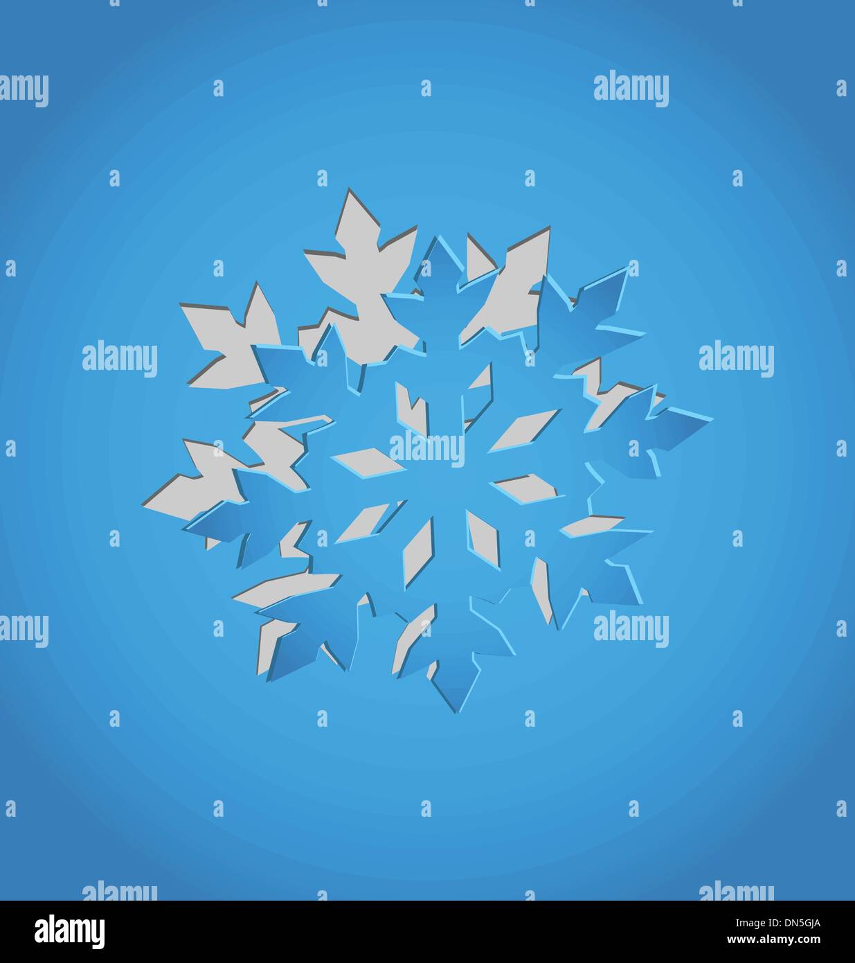 Cut out Christmas snowflake, blue paper Stock Vector Image & Art - Alamy