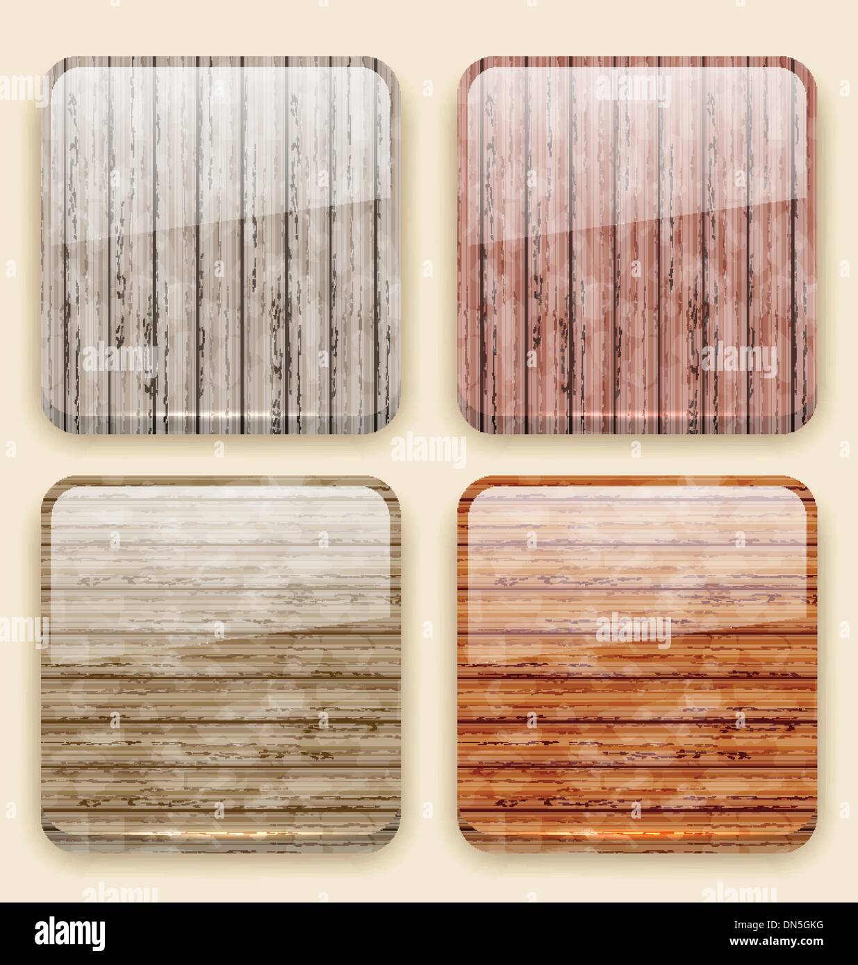 Wooden board icons set Stock Vector Images - Alamy