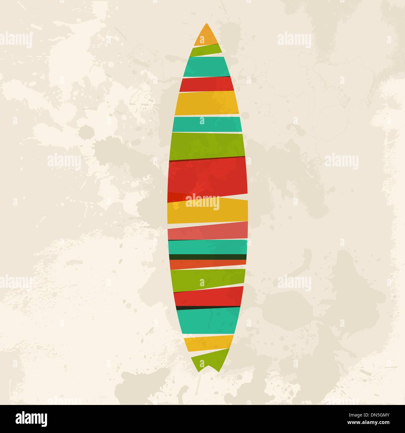 Vintage multicolor Surfboard Stock Vector Image & Art - Alamy