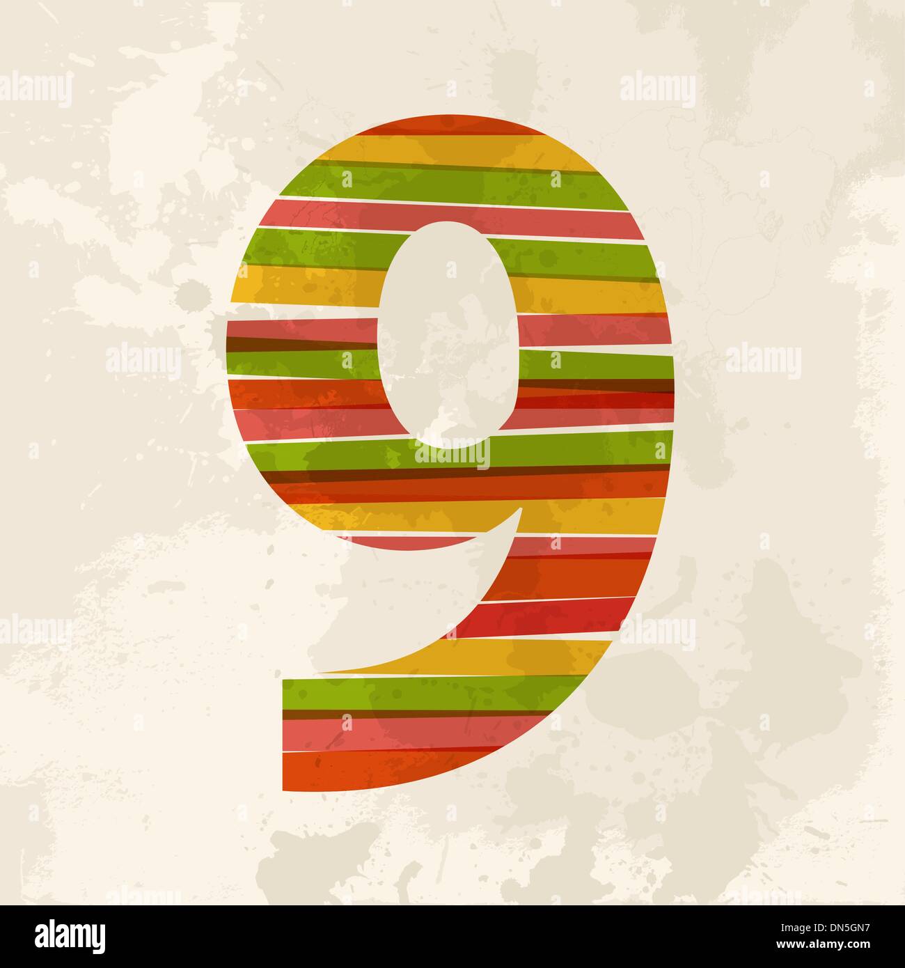 Vintage multicolor number nine Stock Vector Image & Art - Alamy