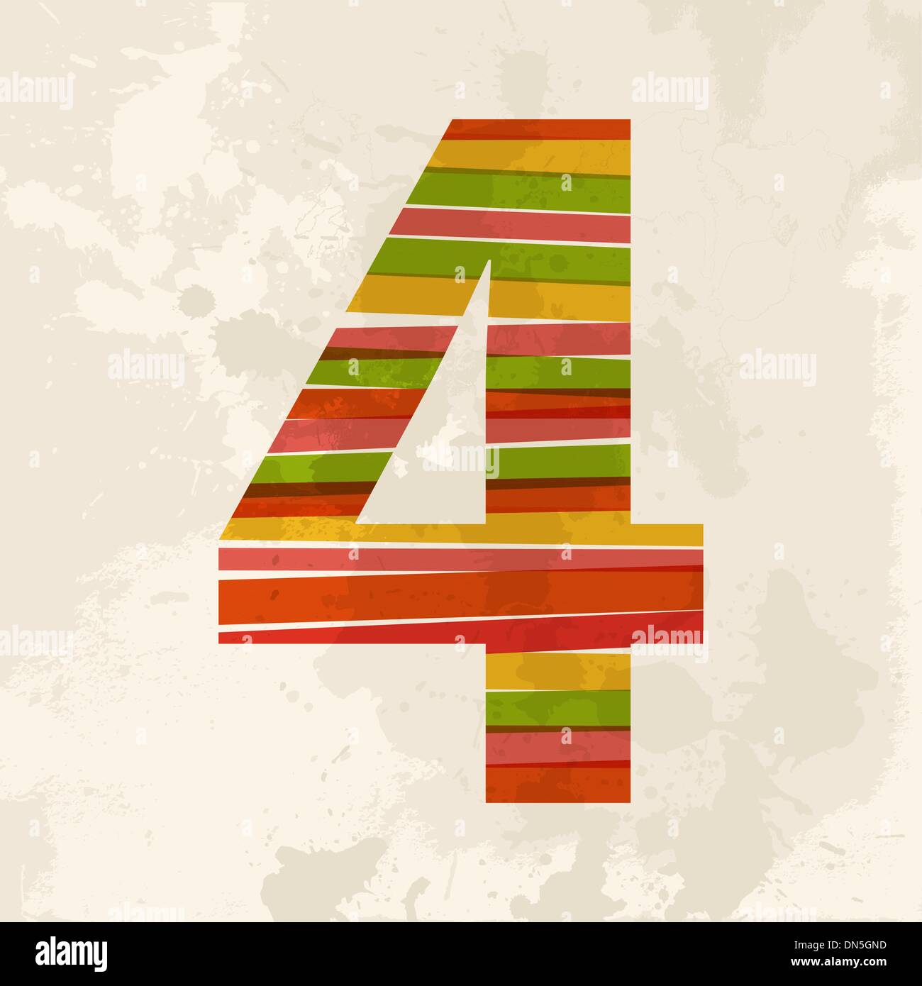 Grunge font number 4 Stock Vector Images - Alamy