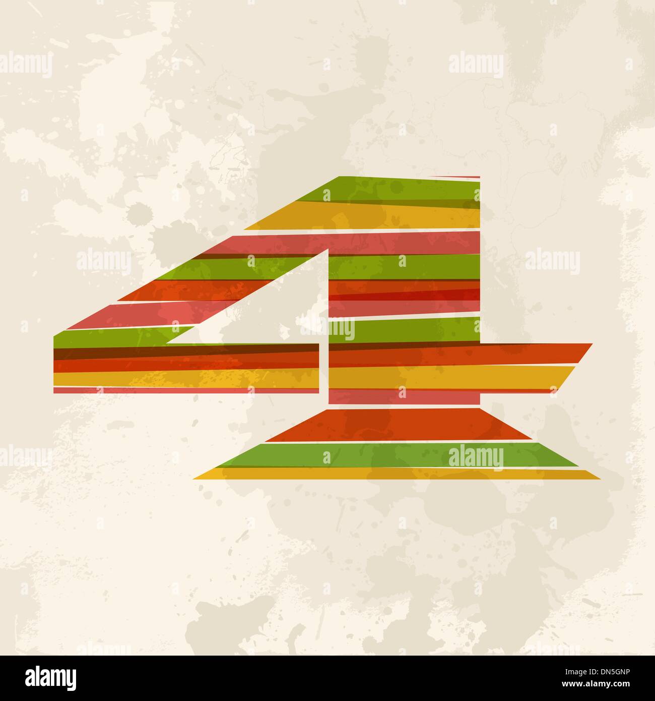 Vintage multicolor number 4 Stock Vector Image & Art - Alamy