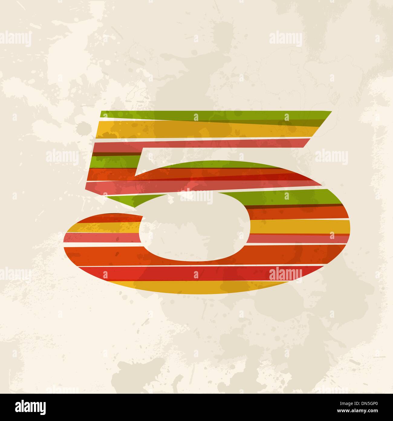 Vintage multicolor number 5 Stock Vector Image & Art - Alamy