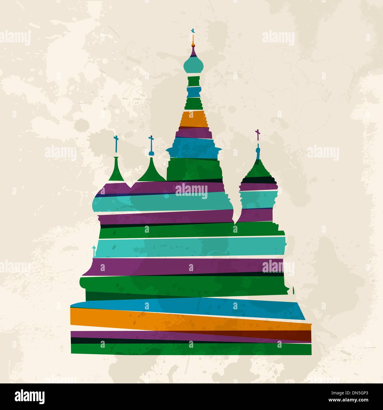 Vintage multicolor St. Basils Cathedral Stock Vector Image & Art - Alamy