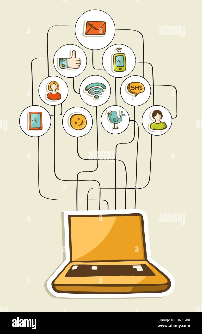 Social media network notebook Stock Vector Image & Art - Alamy