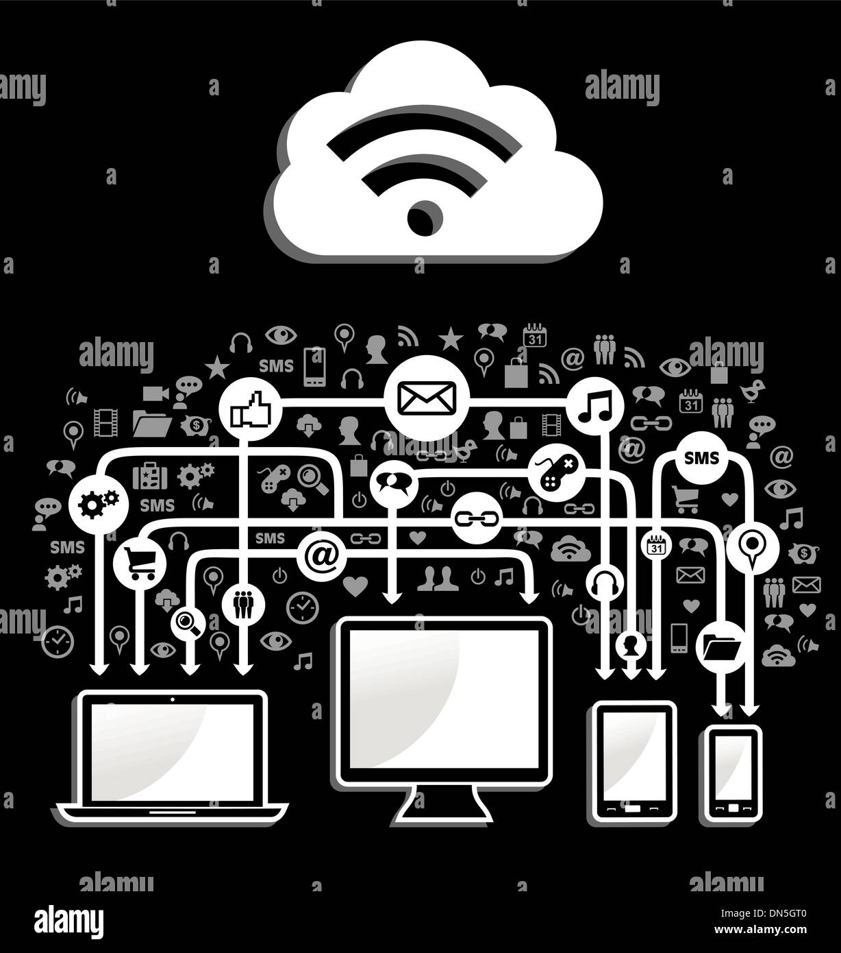 Computer network diagram Stock Vector Images - Alamy